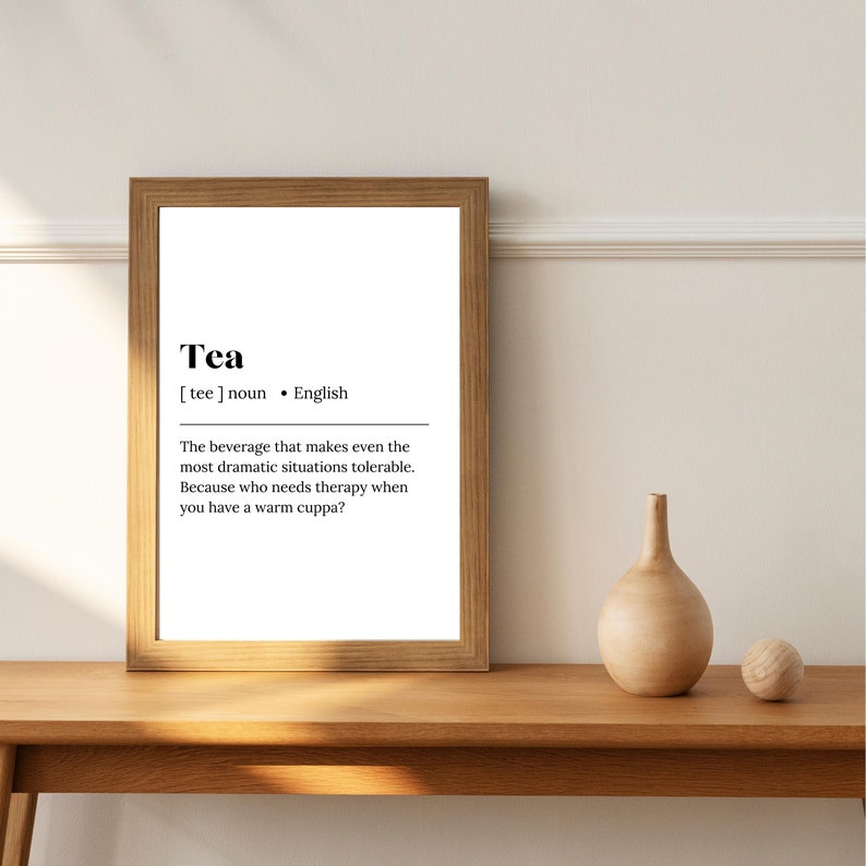 Tea Definition Print, Wall Art Print, Printable Poster, Minimalist ...