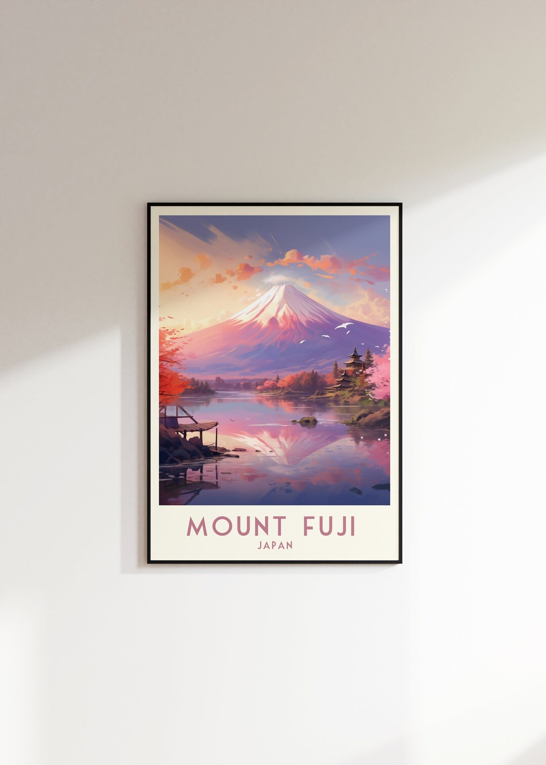 Mount Fuji Travel Print, Mt Fuji Print, Japan, Home Decor, Retro Wall ...
