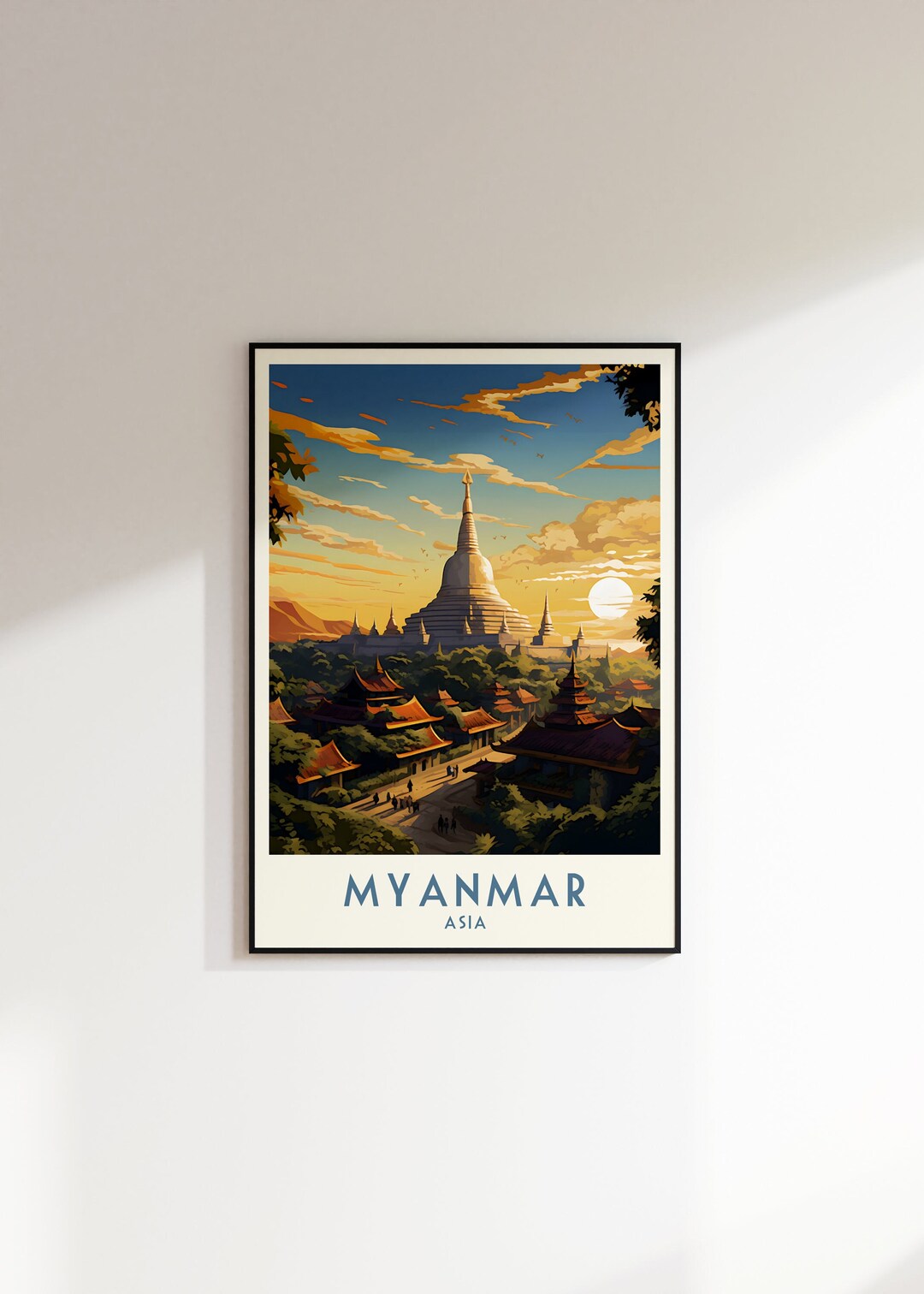 Myanmar Travel Print, Southeast Asia Print, Southeast Asia, Home Decor ...