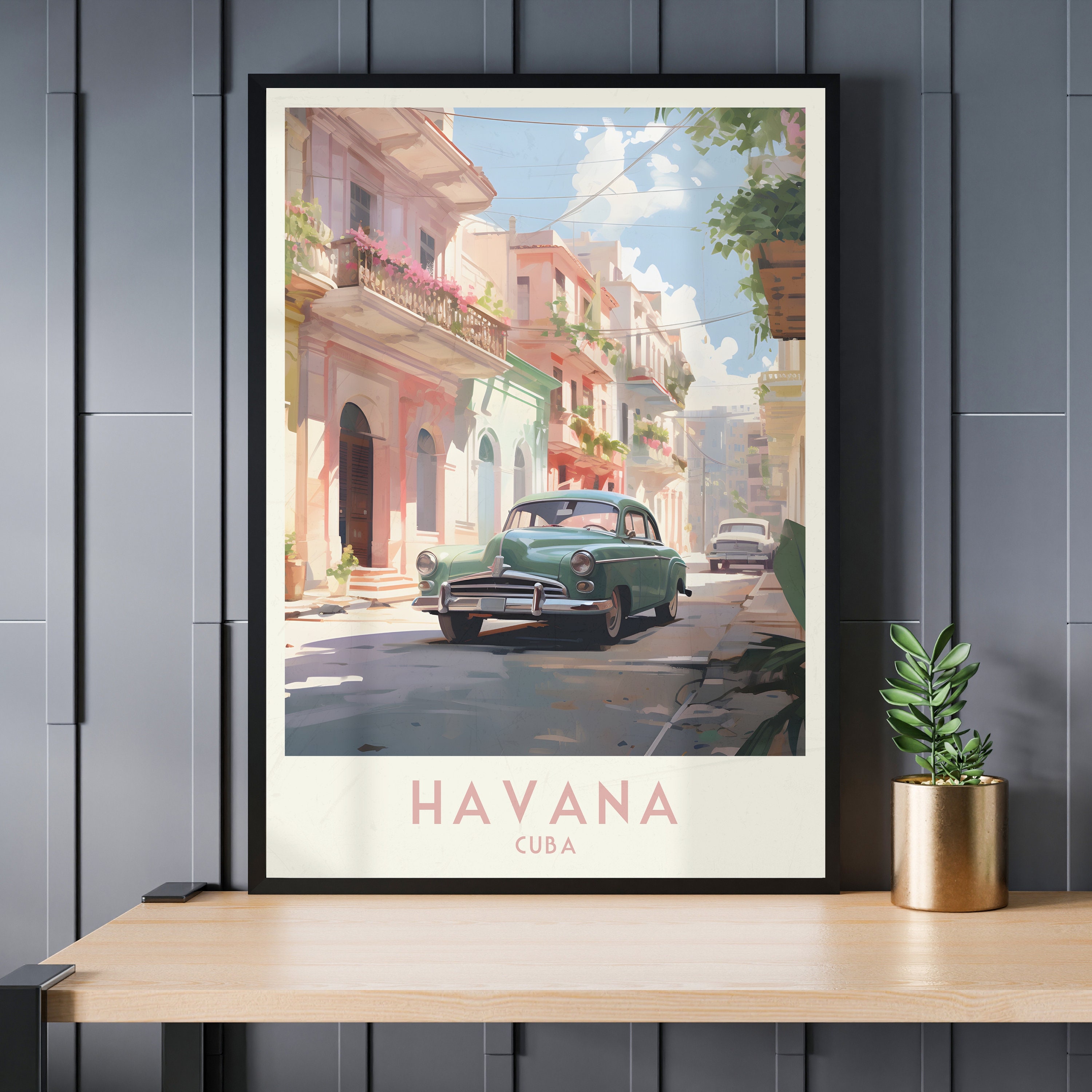 Havana Travel Print, Cuba Poster, Home Decor, Retro Wall Art, Wedding ...