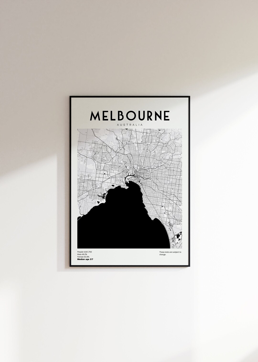 Melbourne Map Poster, Melbourne Map Print, Melbourne Australia ...