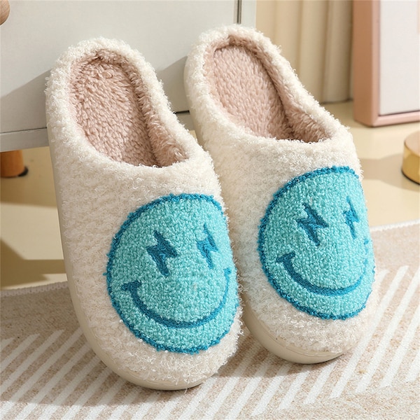 Smiley Face Slippers - Etsy