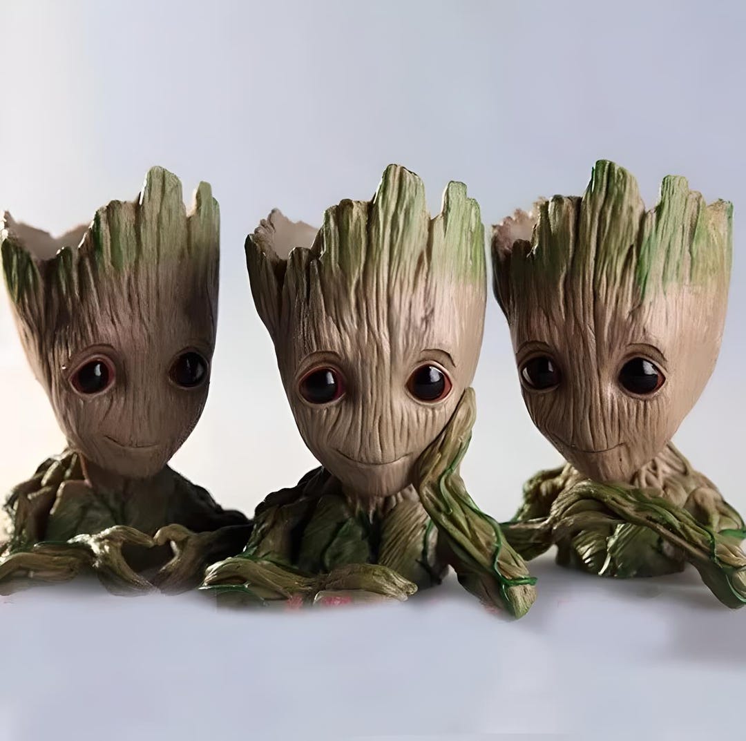 Disney Marvel Avengers Groot Mini Figure Pen Pot/ Desk Ornament Perfect ...