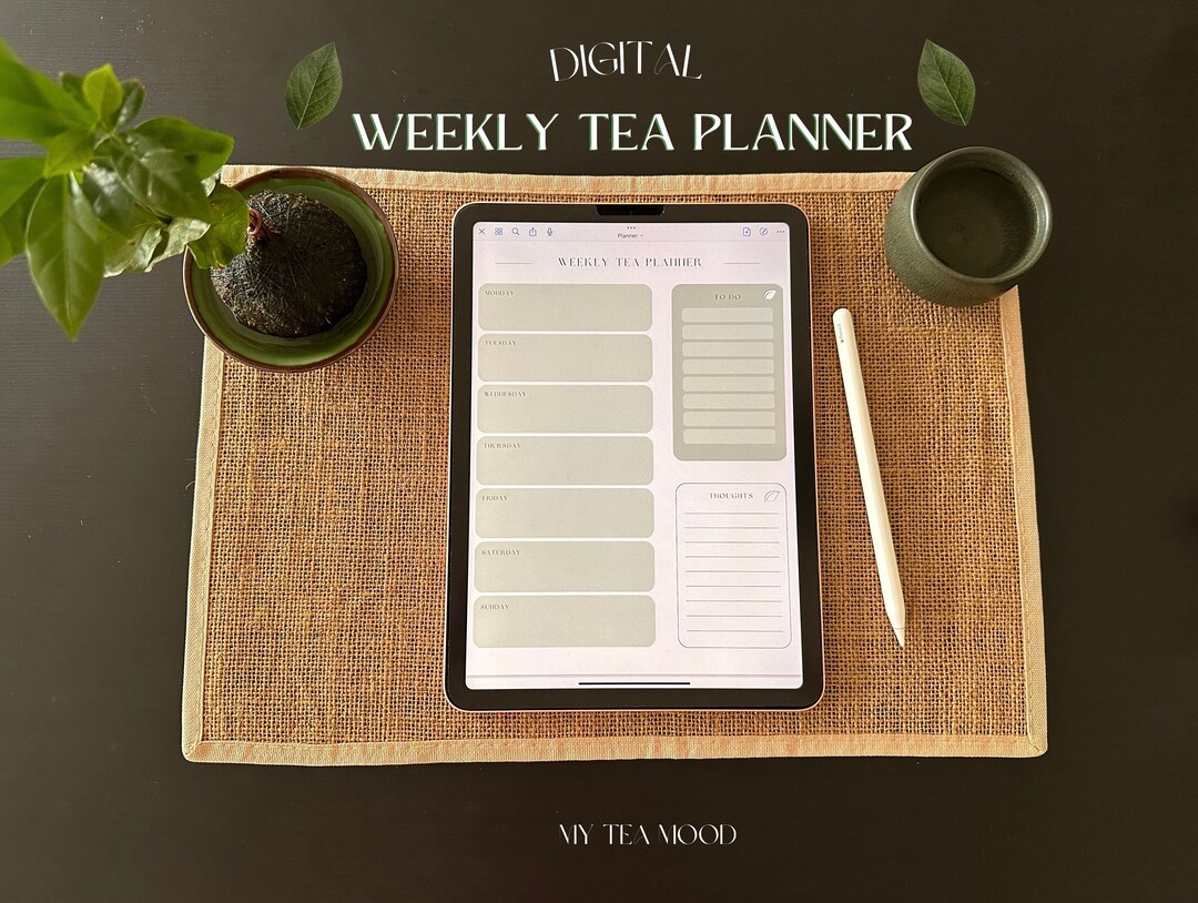 My Tea Mood, Tea Planner, Minimal Week Planner, Week Planner, iPad ...