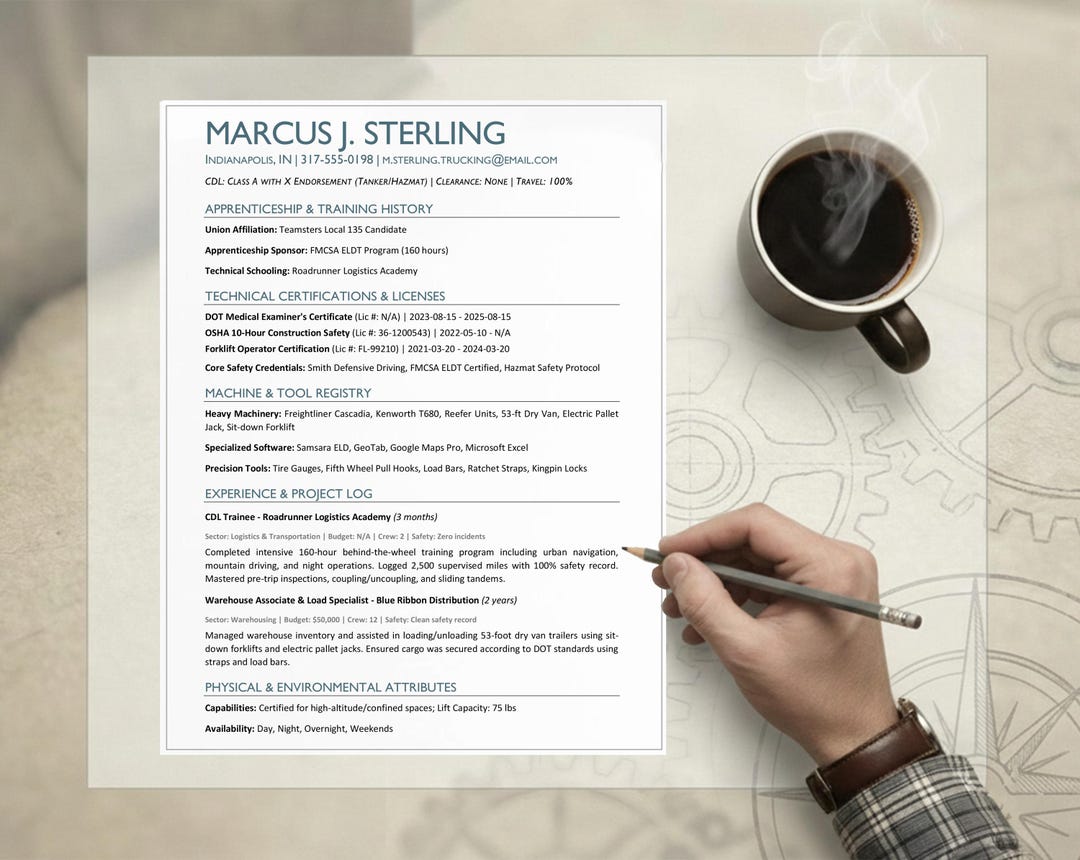 Commercial Driver Resume Template | CDL Truck Pack | Professional ...