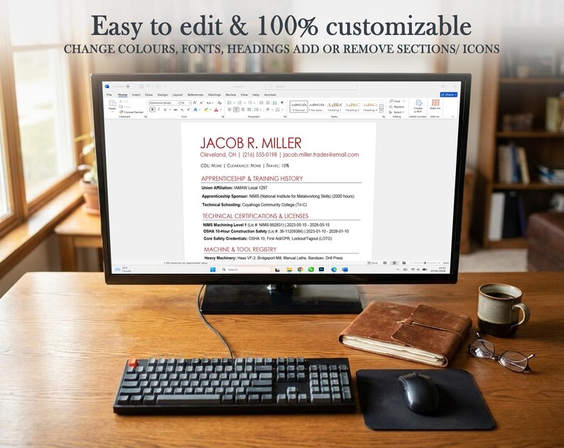 CNC Machinist Resume Template | Professional Manufacturing CV Pack ...