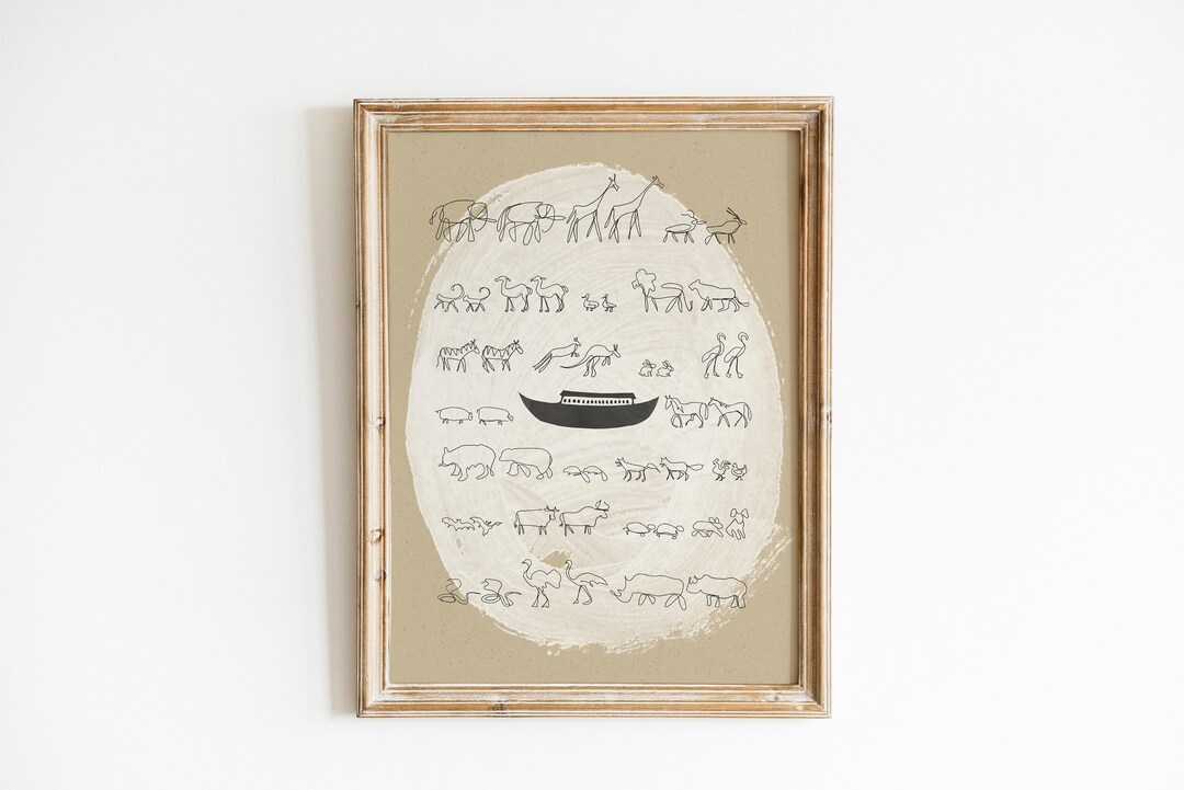 Noah's Ark Print: Minimalist Bible Story Art (digital Download) - Etsy