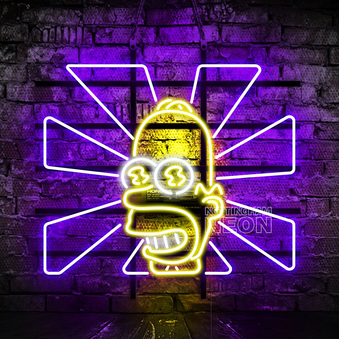 Cartoon Neon Sign the Simpsons Custom Handmade Gift Real Glass - Etsy