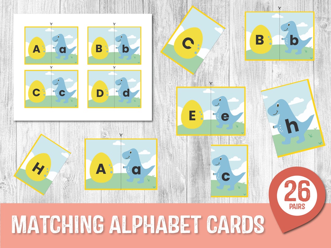 Dinosaur Letter Matching Game, ABC Puzzles, Preschool, Kindergarten ...