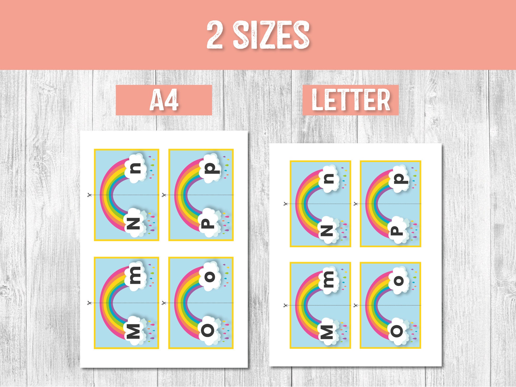 Rainbow Letter Matching Game, ABC Puzzles, Preschool, Kindergarten ...