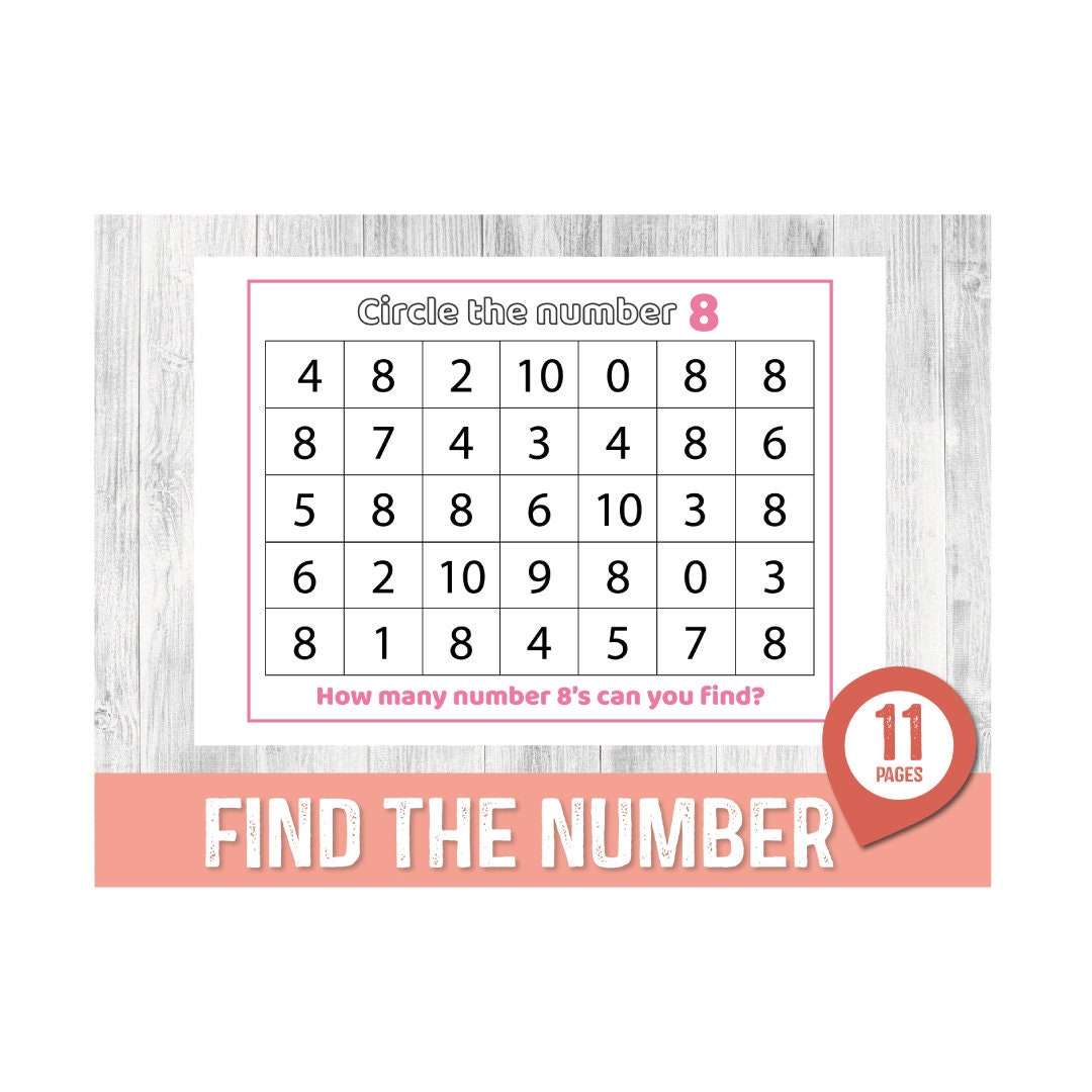Kindergarten Number Search, Printable, Numbering, Counting Numbers ...