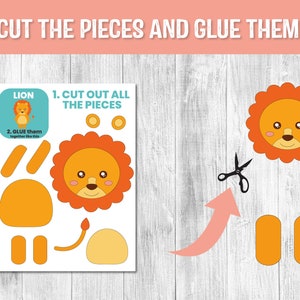Wild Animals Cut and Paste Activities, Arrange Animal Body, Cut and ...