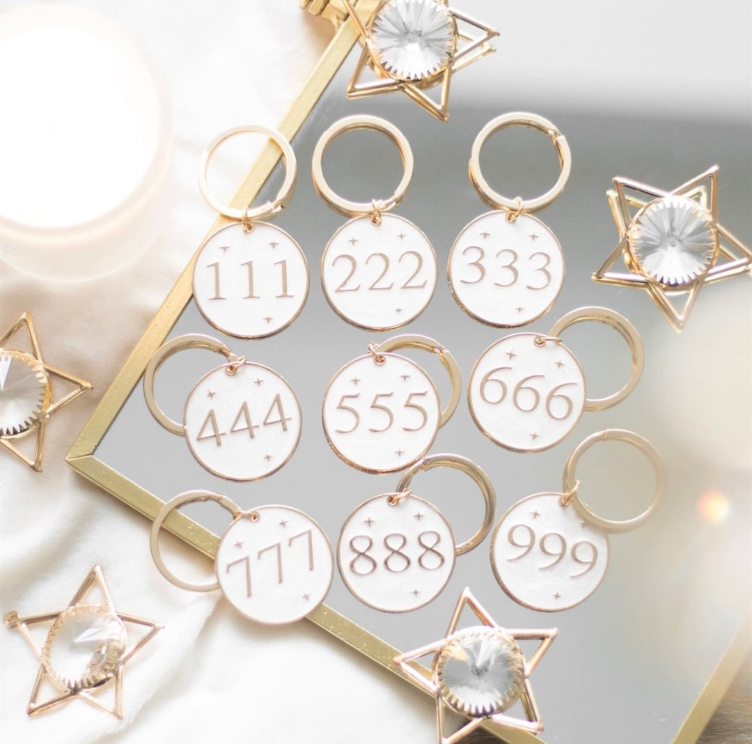 Angel Number Keyring, Manifestation, Lucky Number Keychain, Bag Charm ...