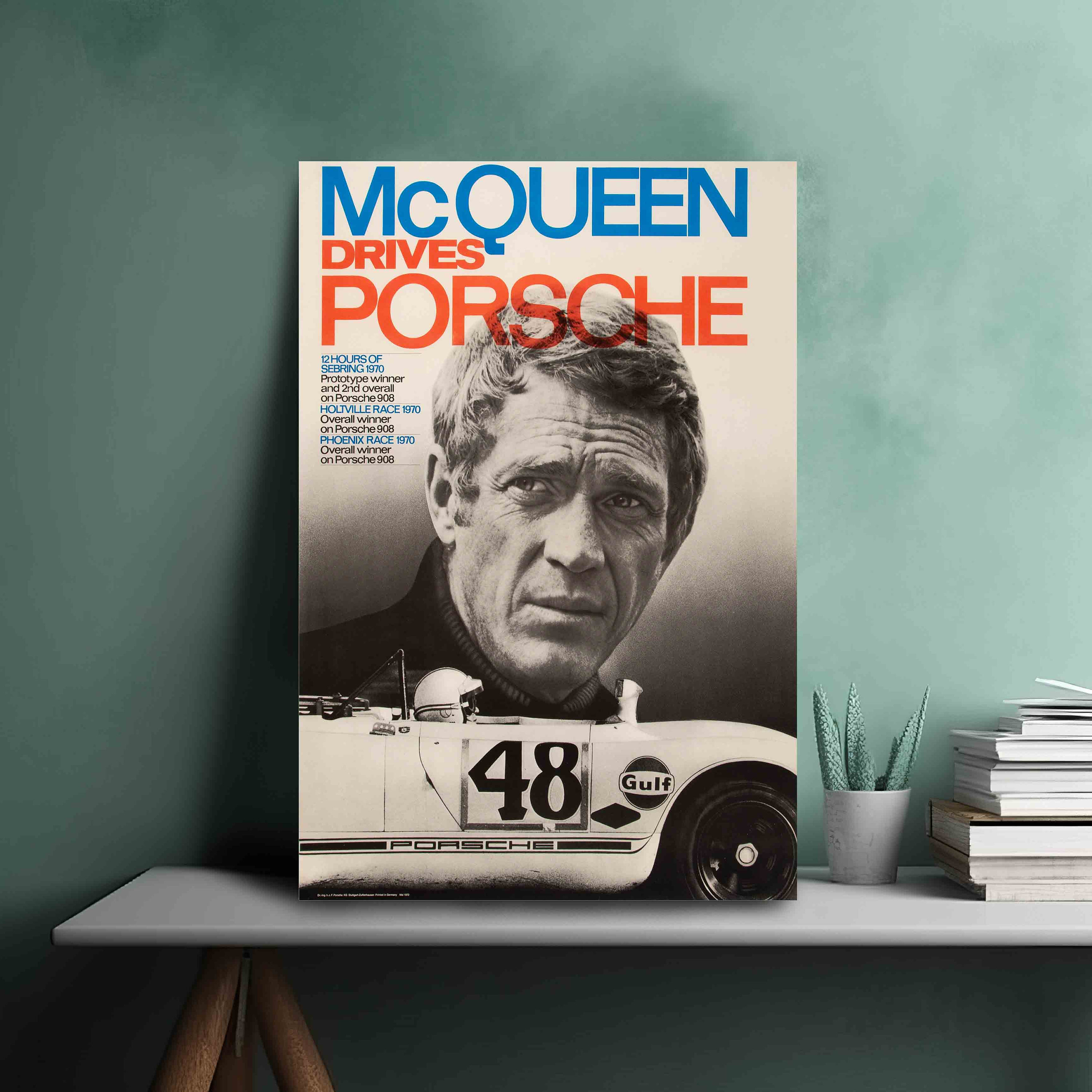 Steve Mcqueen Race Car Modern Racing Track Art Poster Print - Etsy