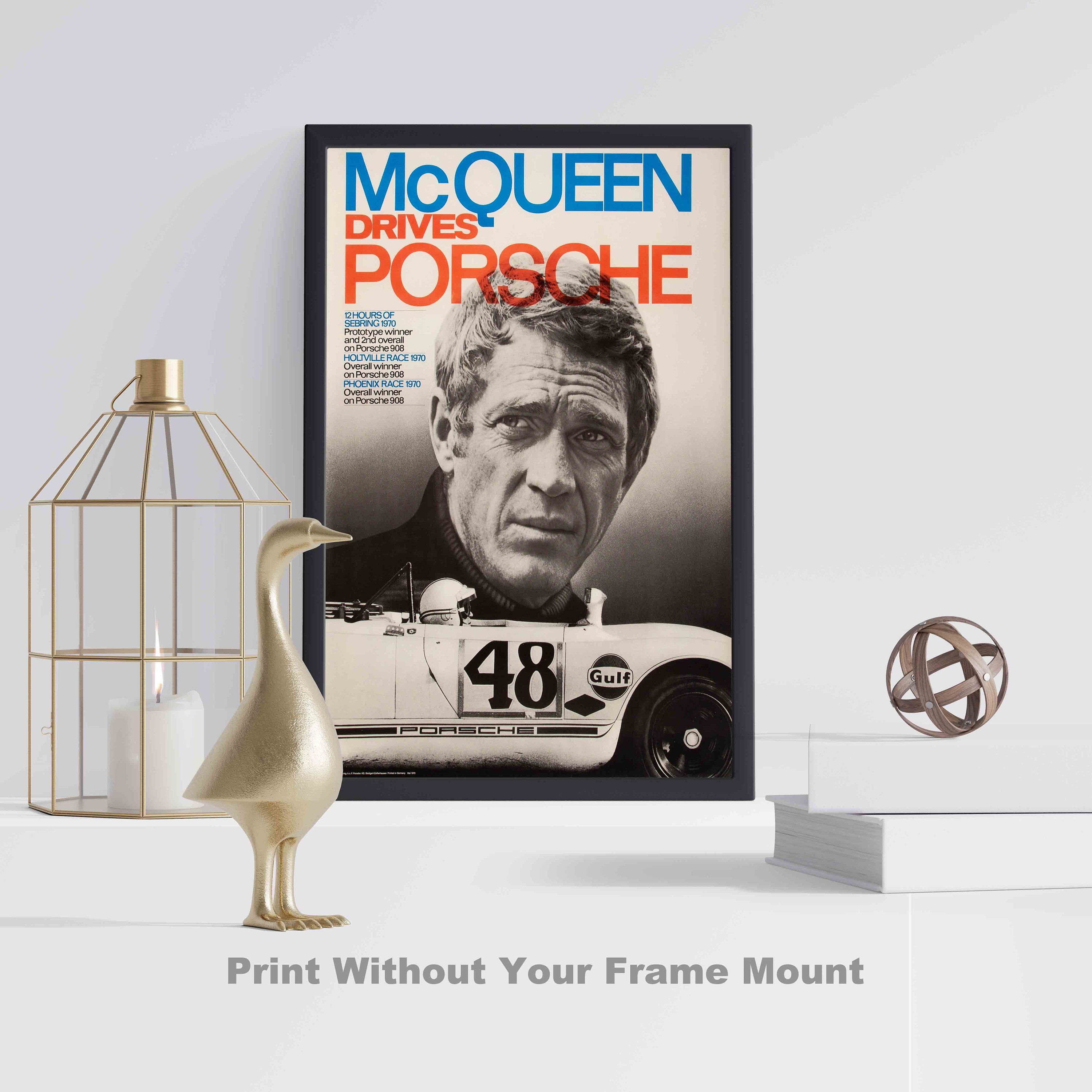 Steve Mcqueen Race Car Modern Racing Track Art Poster Print - Etsy