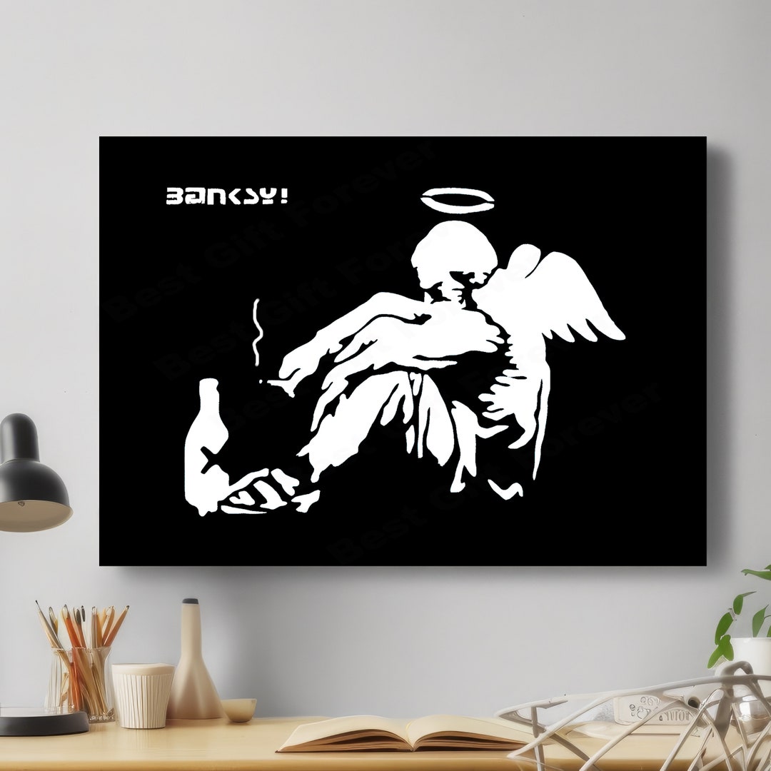 Banksy Fallen Angel Graffiti Art Print Poster: Home Decor Canvas - Etsy