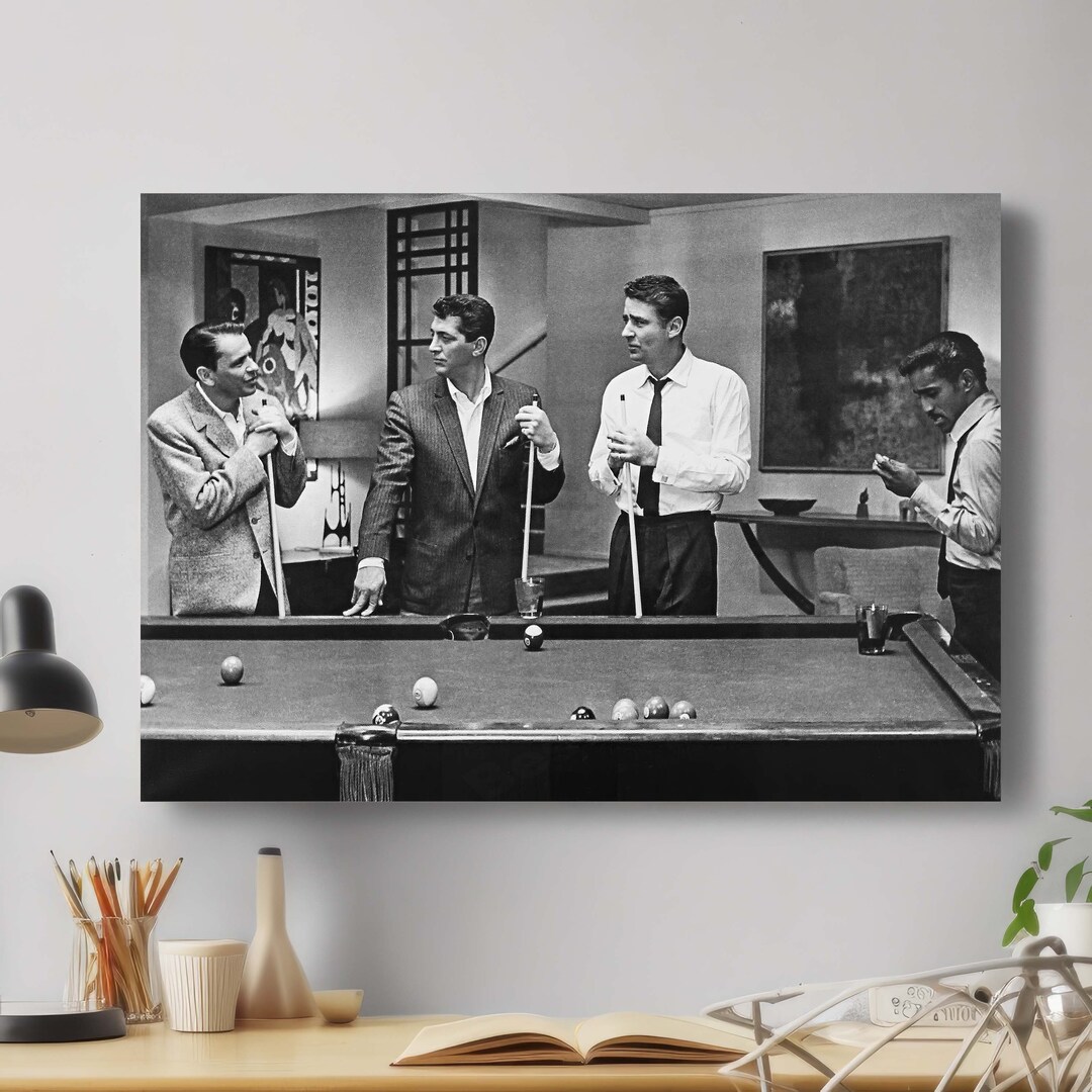 The Rat Pack Playing Pool Movie Poster Art Print Canvas Modern Wall Art ...