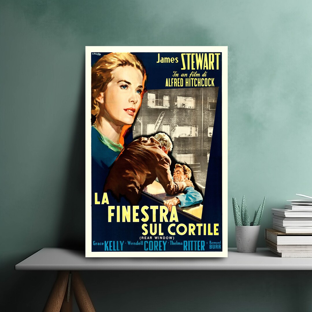 Rear Window Movie Poster: Alfred Hitchcock Film, Vintage Art Print ...