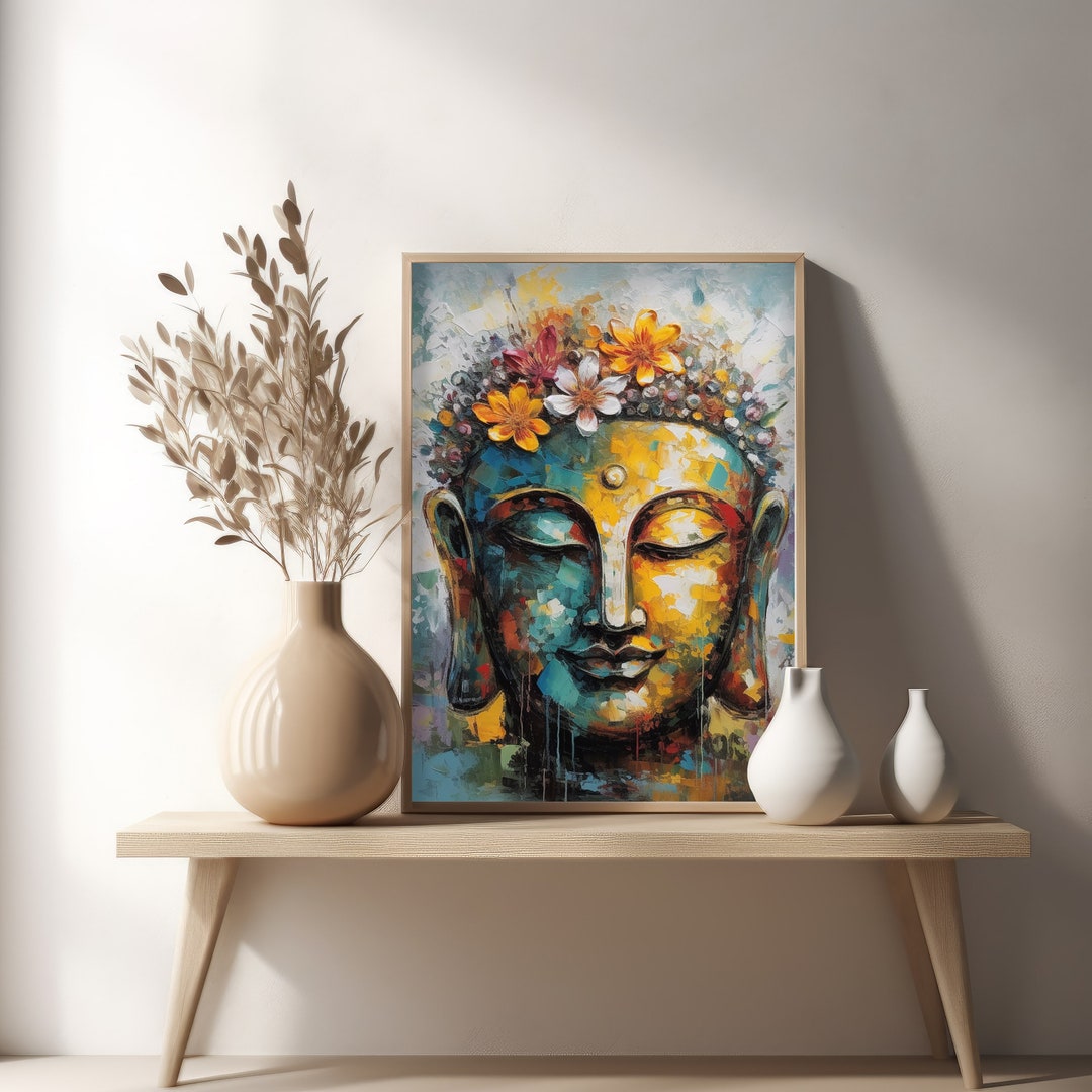 Beautiful Peaceful Buddha Status Art Print Canvas Modern Wall Art Best ...