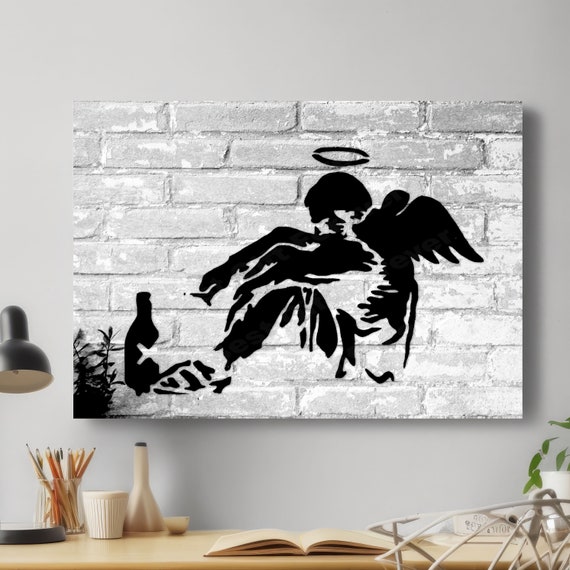 Banksy Fallen Angel Black Angels Wall Art Banksy Broken Fallen Angel