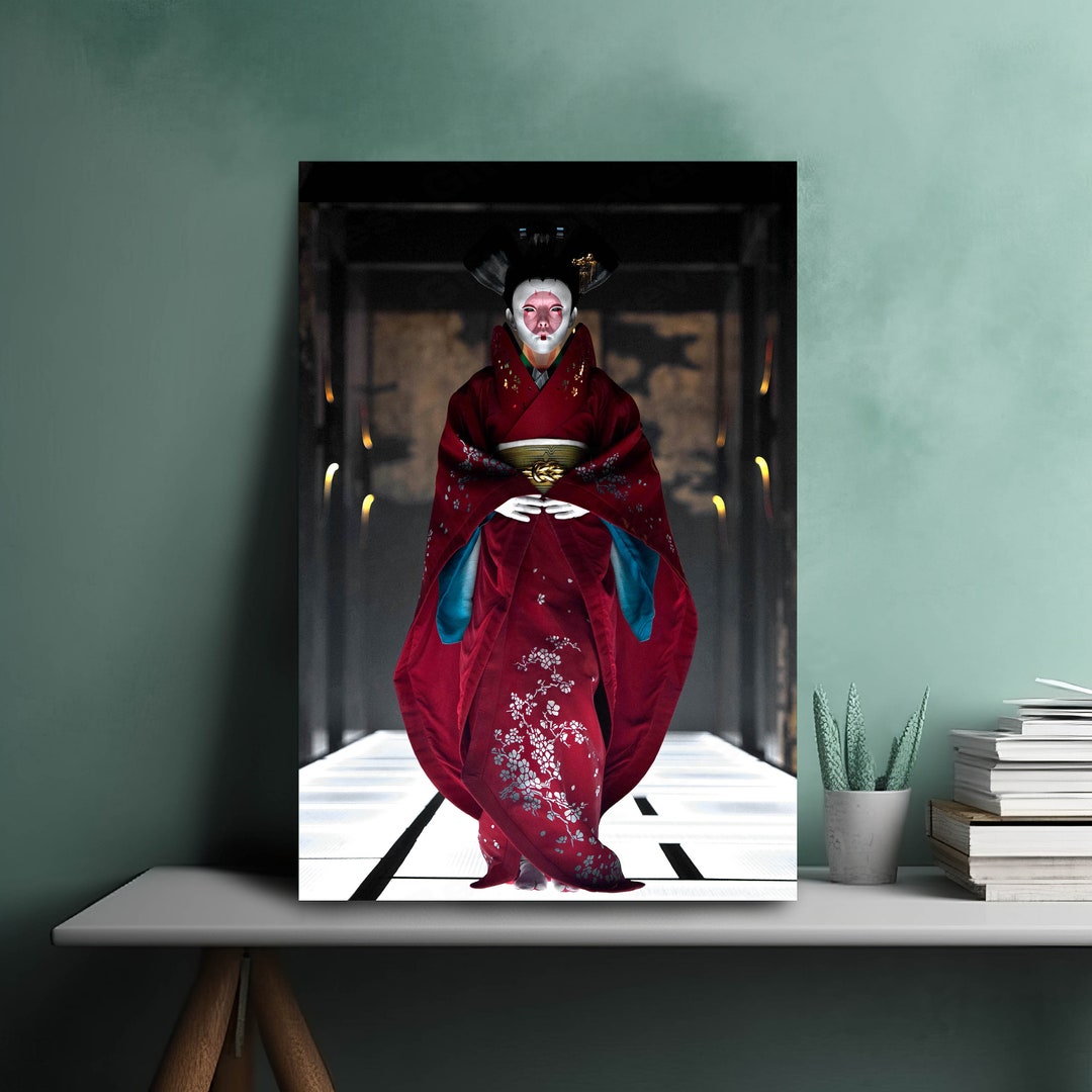 Japanese Geiko Geisha Ghost in the Shell Poster Canvas Wall Art Picture ...