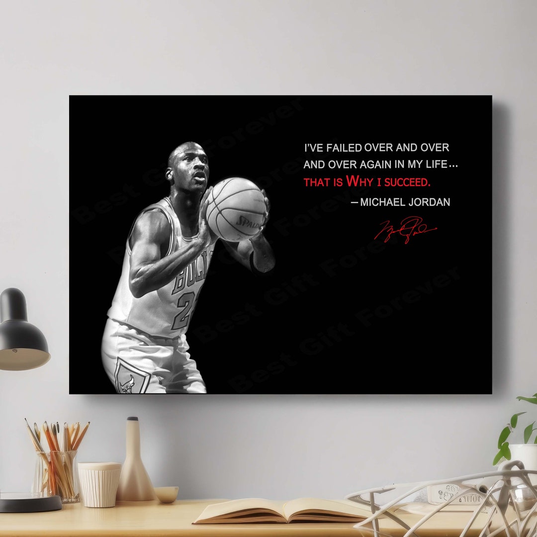 Michael Jordan Quote Poster: Chicago Bulls, Motivational Basketball Art ...