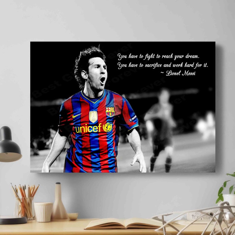 Leo Messi Inspirational Quote Art Print Canvas: Soccer Star Poster - Etsy