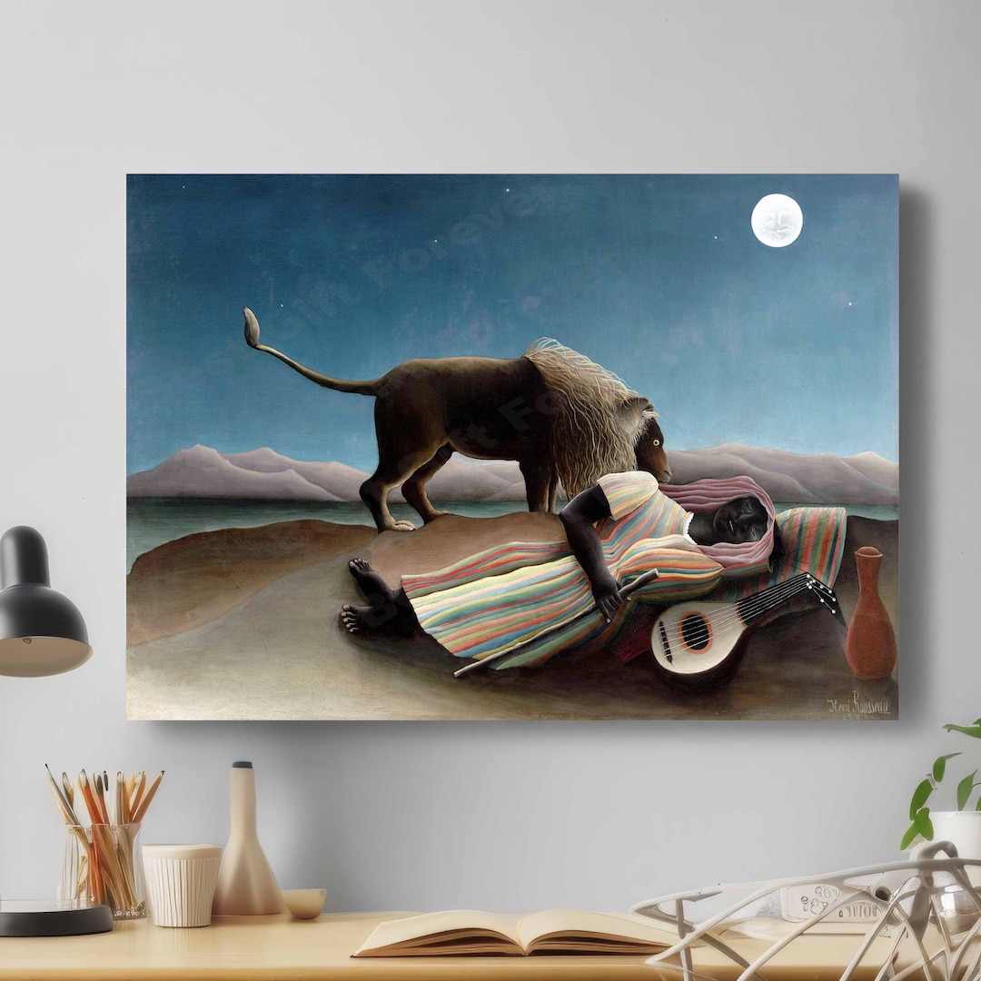 Henri Rousseau 'the Sleeping Gypsy' Art Print Poster or Canvas - Etsy