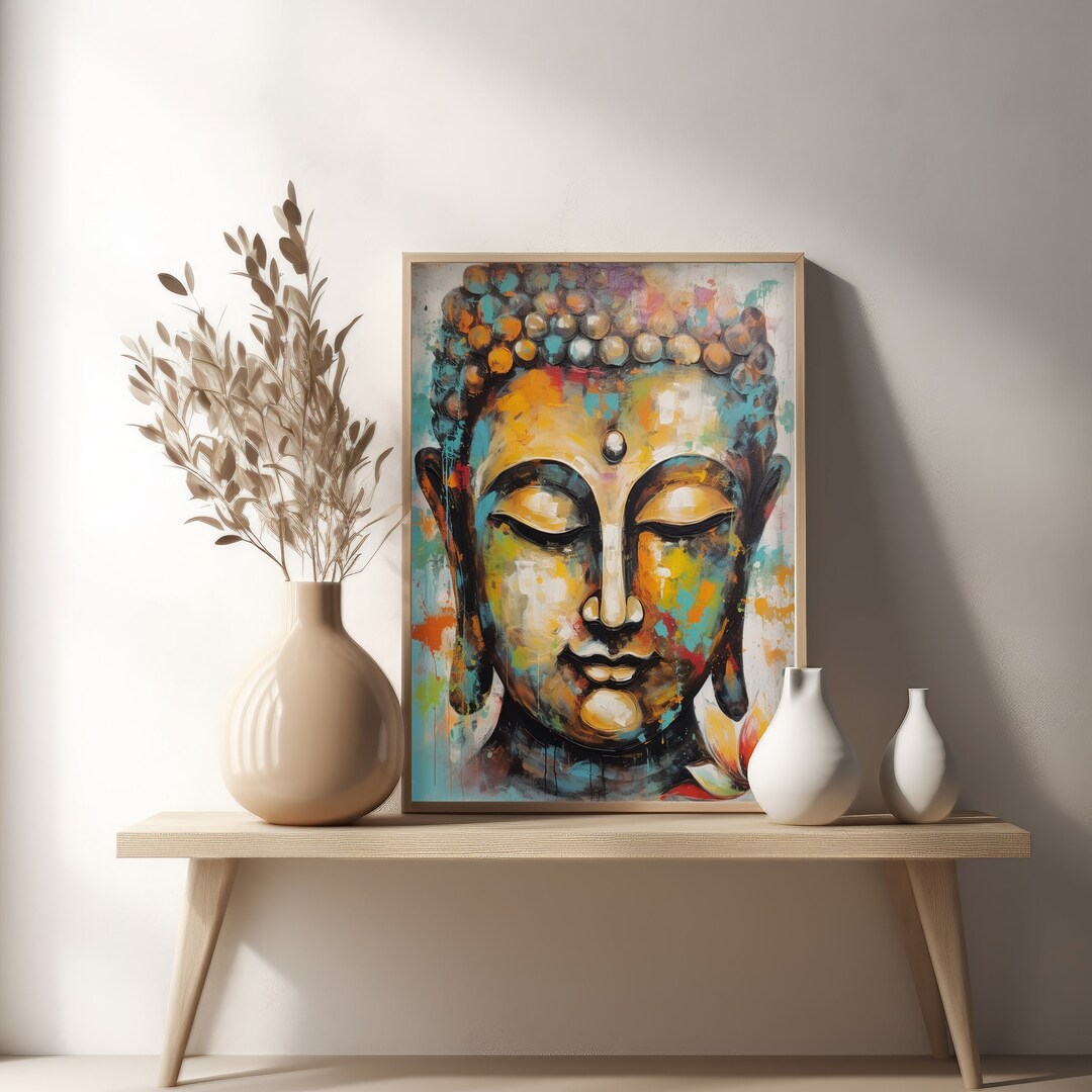 Beautiful Peaceful Buddha Status Art Print Canvas Modern Wall Art Best ...