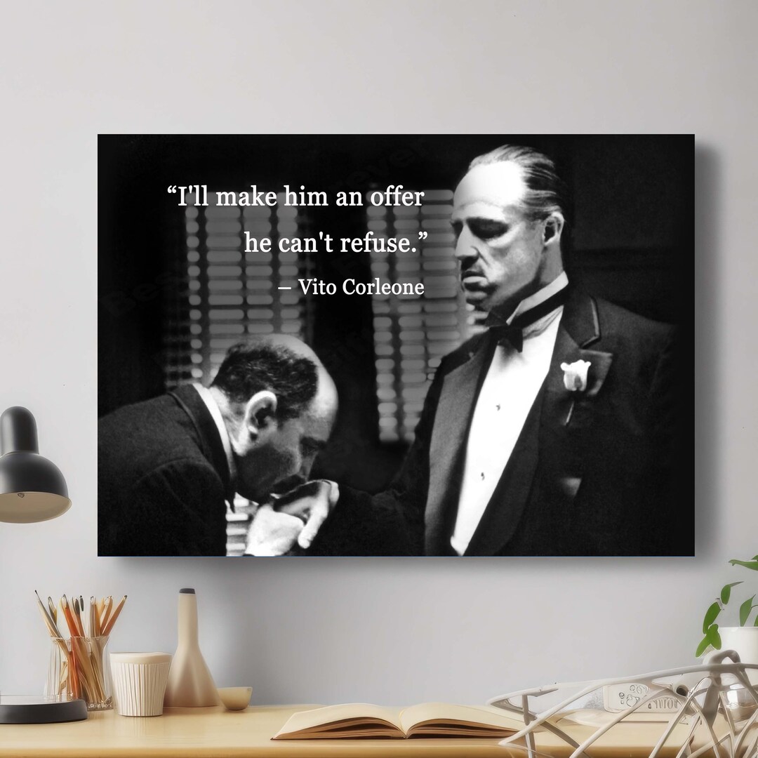 Godfather Movie Poster: Don Vito Corleone Quote Art Print Canvas - Etsy