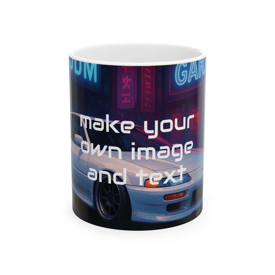 Custom JDM Night Street Car Mug | Neon City Skyline Drift Coffee Cup - Etsy