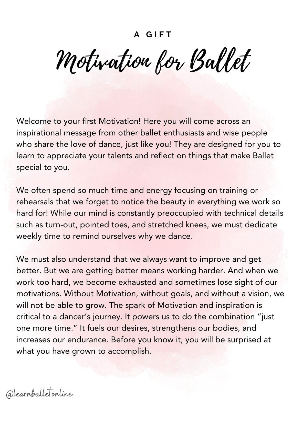Pointe of Inspiration: A Booklet of Motivational Quotes for Ballet ...