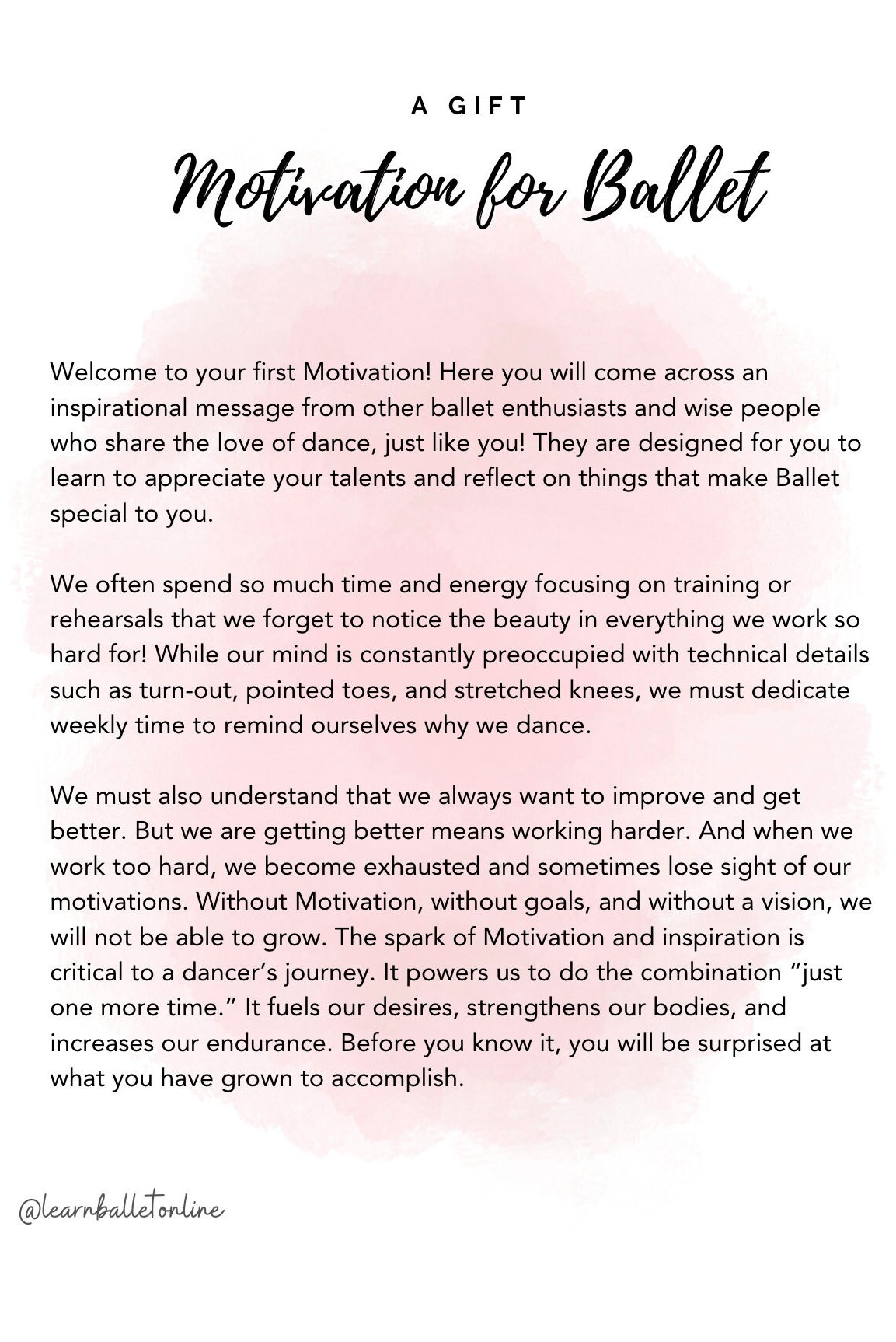 Pointe of Inspiration: A Booklet of Motivational Quotes for Ballet ...