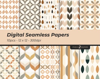 Boho Abstract Digital Paper Pink 10 A4 Papers Neutral - Etsy
