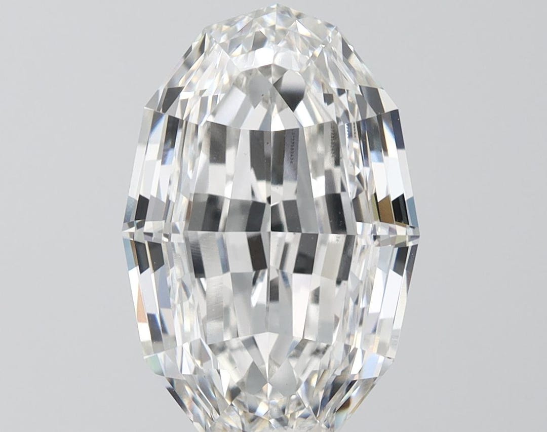 7.05ct Oval Polygon Step Cut Lab Grown Diamond | IGI Certified F VS1 - Etsy