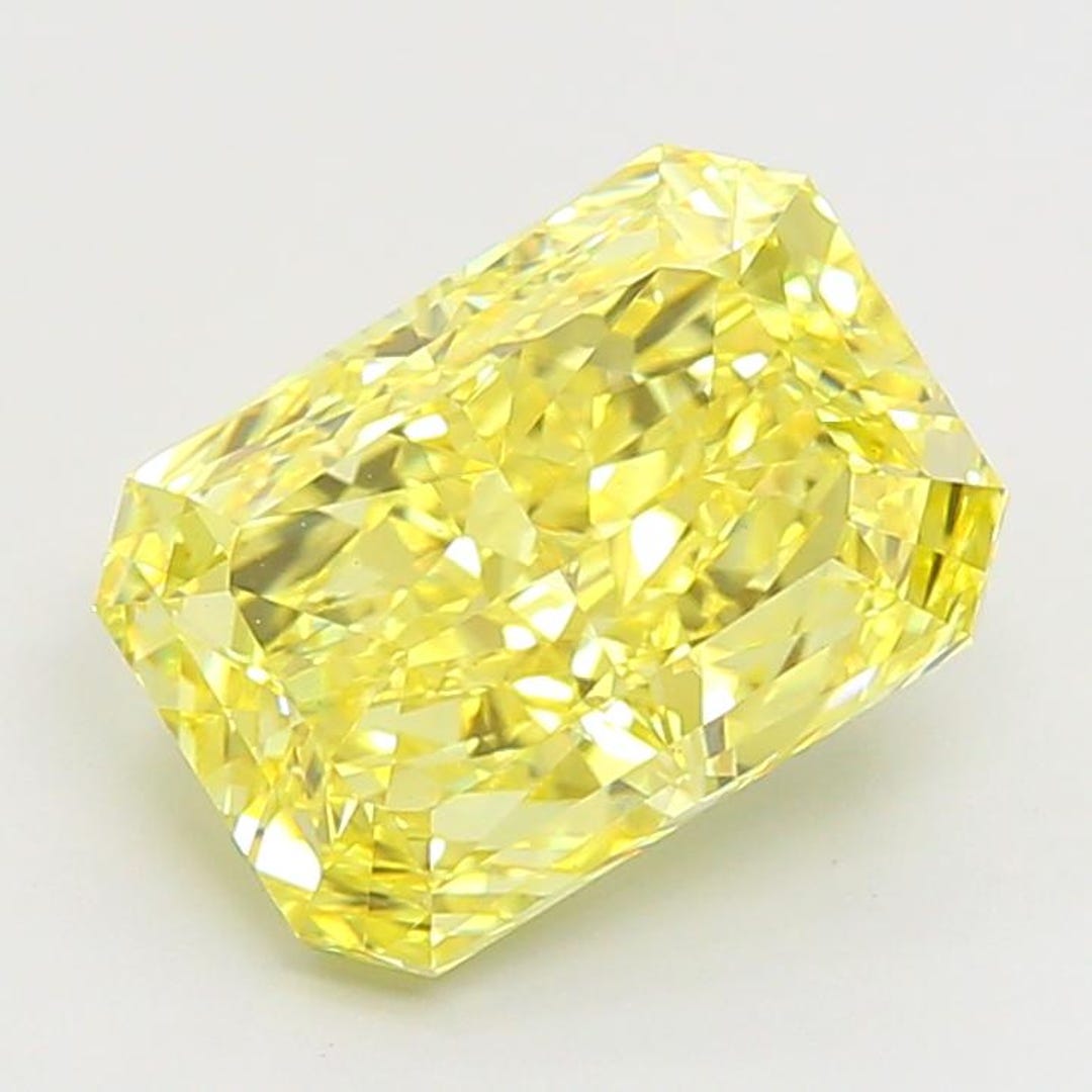 4.59ct Radiant Cut Fancy Vivid Yellow Lab Grown Diamond | IGI Certified ...