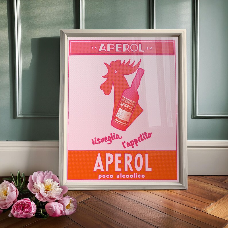 PRINTABLE Aperol Poster, Vintage Bar Cart Decor, Kitchen Art, Alcohol ...