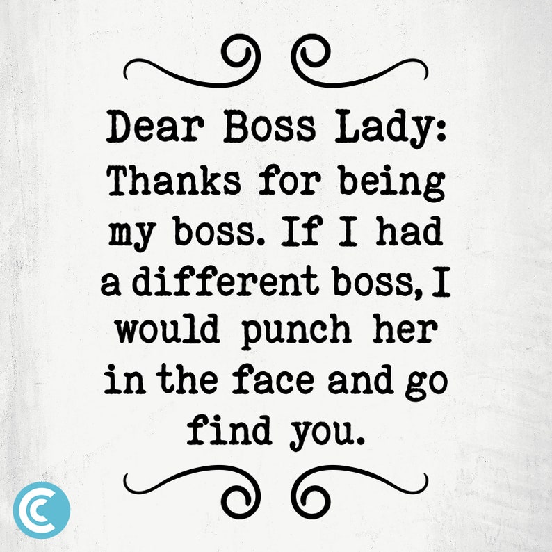 Dear Boss Lady Svg, Thanks for Being My Boss Svg, Boss Lady Svg, Boss ...