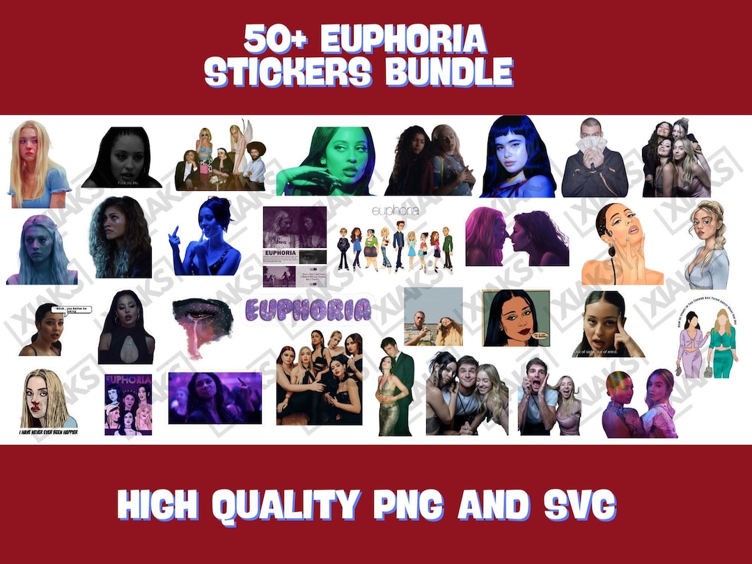 50+ Euphoria Stickers | Digital PNG & SVG Files for Cricut, Planners ...