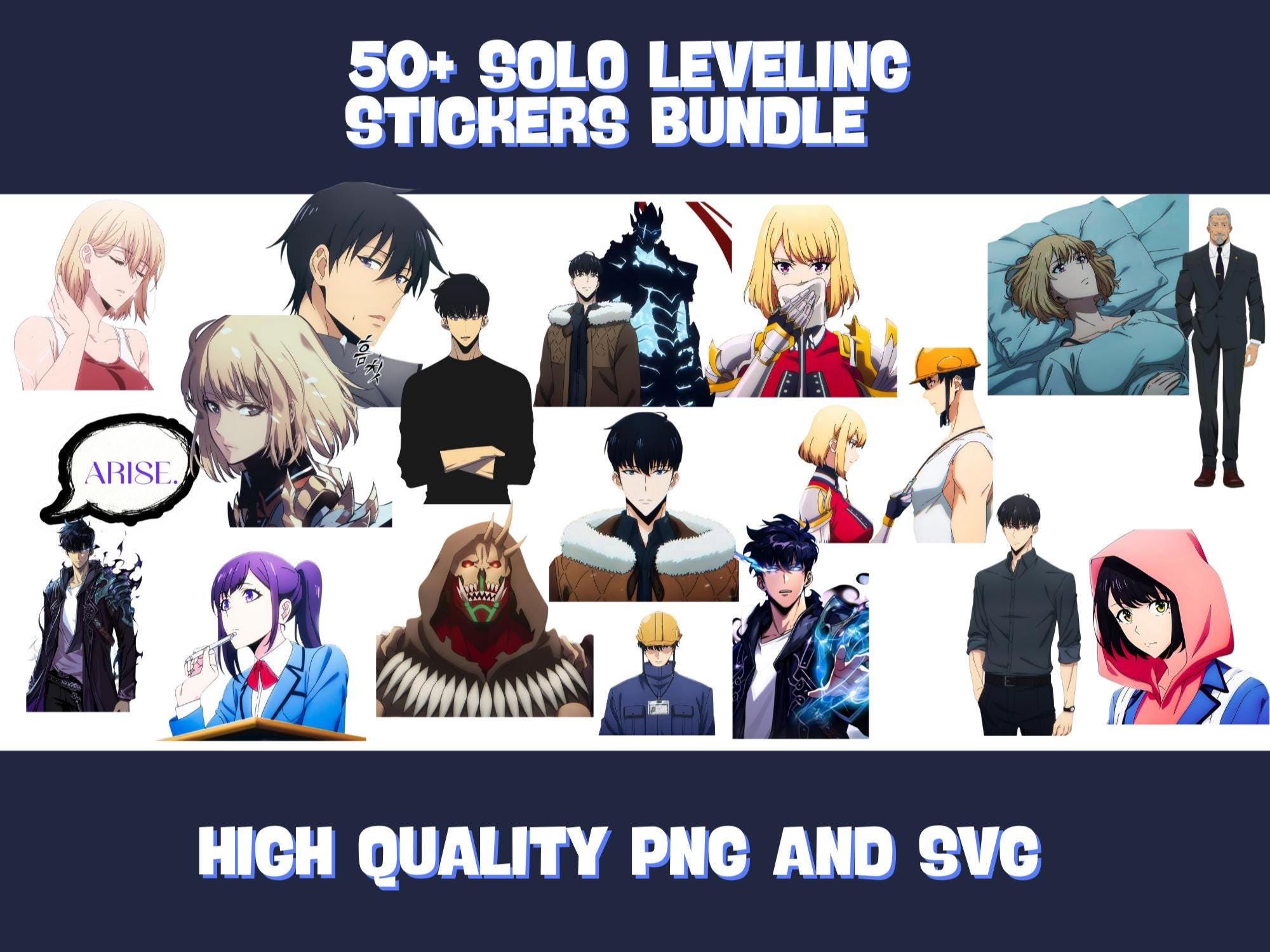Solo Leveling Anime Stickers | 50+ PNG & SVG Files for Cricut ...