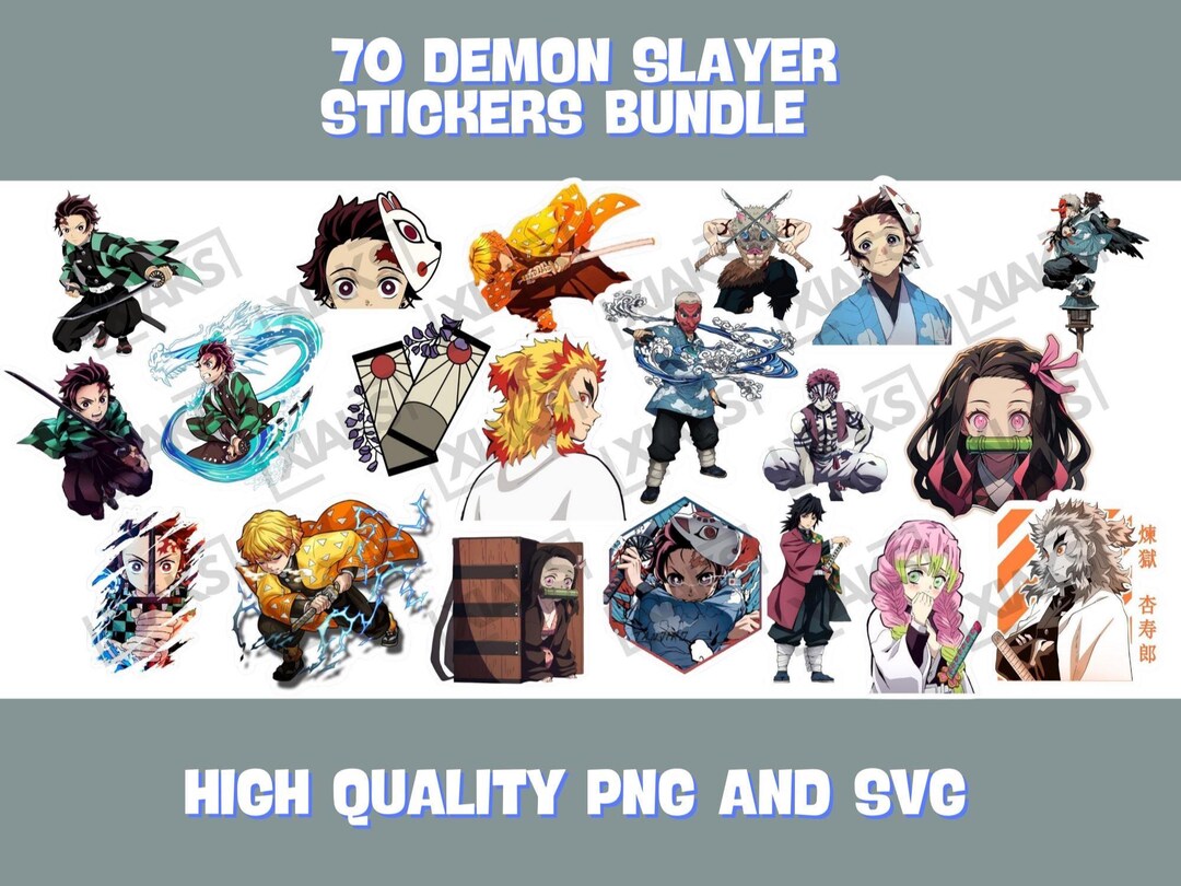 70 Demon Slayer Stickers | Digital PNG & SVG Files for Cricut and ...