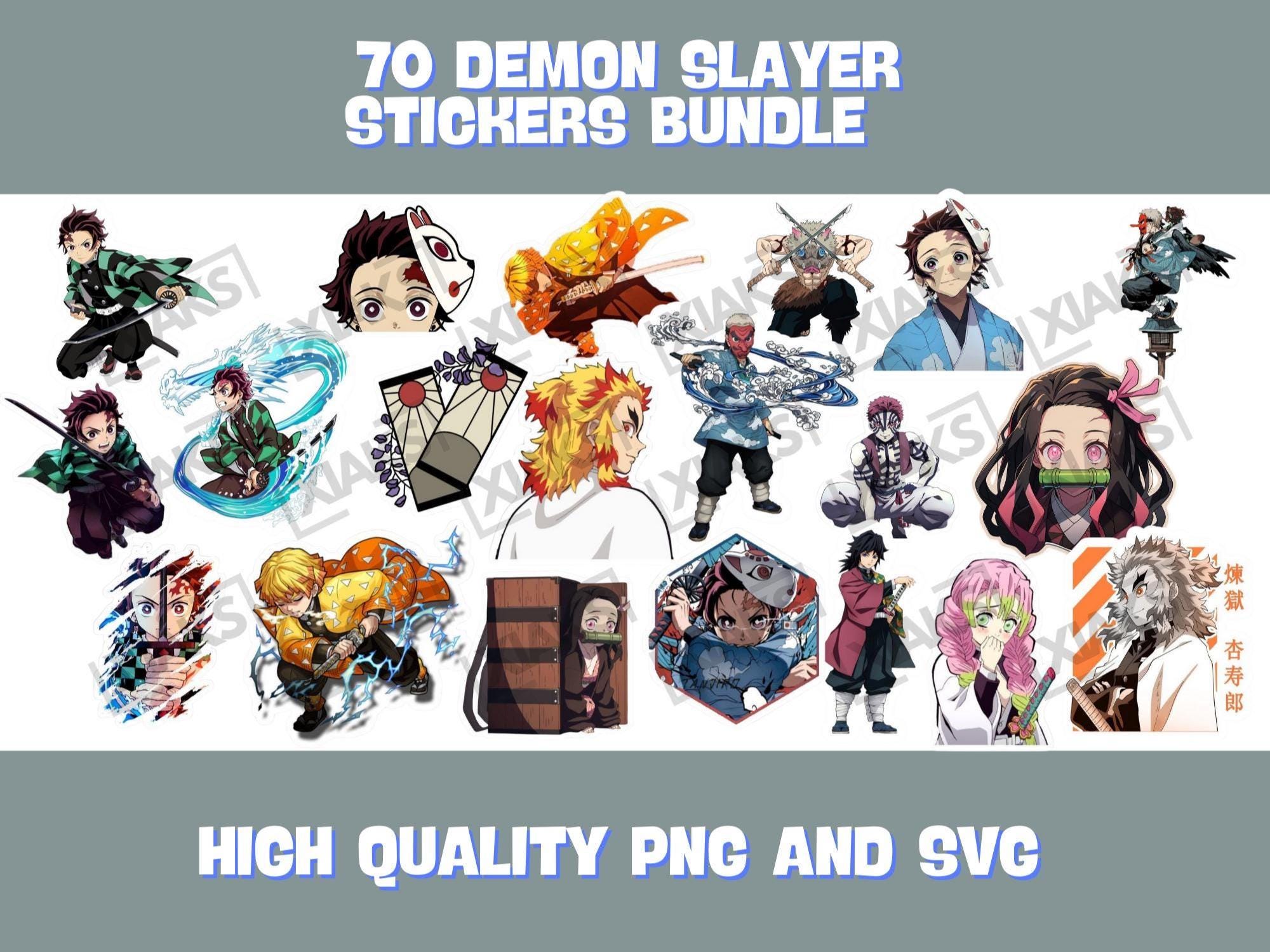 70 Demon Slayer Stickers | Digital PNG & SVG Files for Cricut and ...