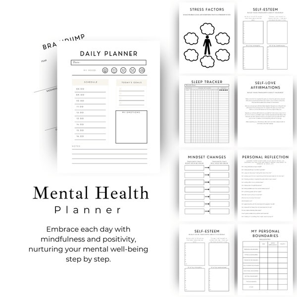 Mental Health Planner - Etsy