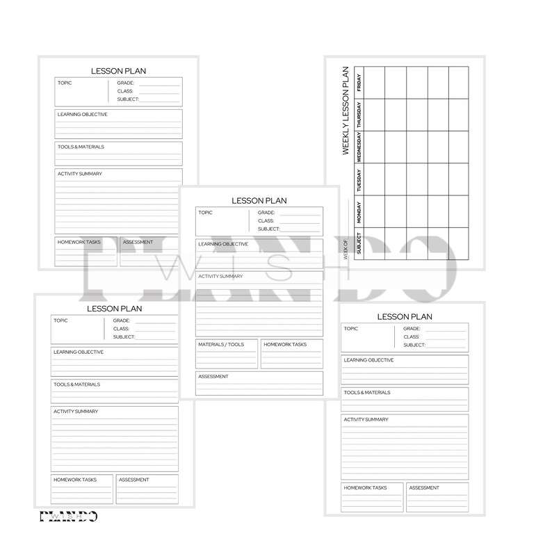 Lesson Plan A4 Printable Lesson Planner Printable,homeschool Teacher ...