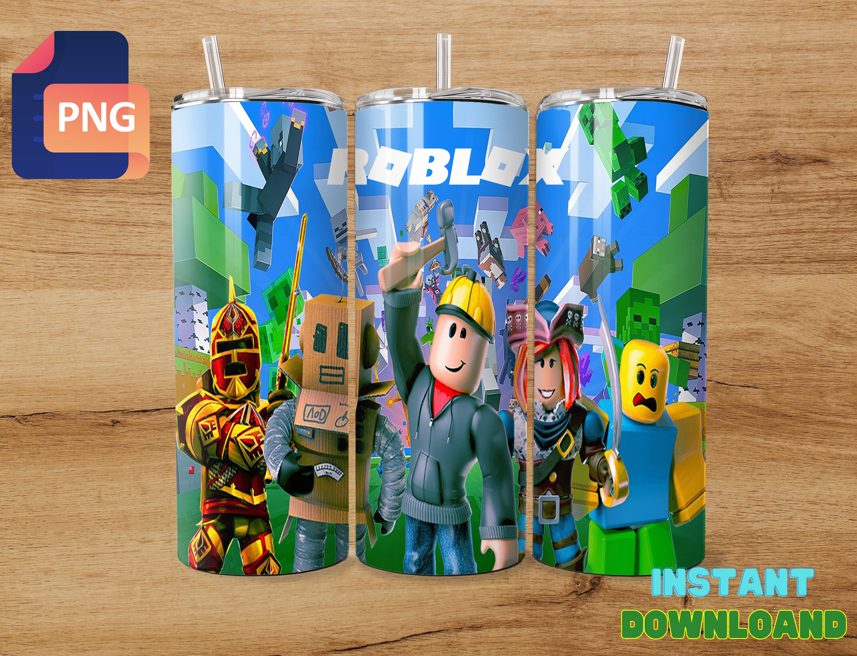 Roblox Tumbler Wrap, Roblox Png, Roblox Sublimation Unique Gaming ...