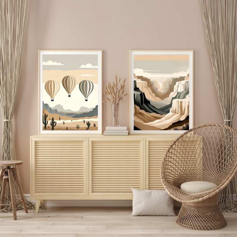 Boho Mexico Art Set of 8 printable Wall Decor Cultural Landscapes ...