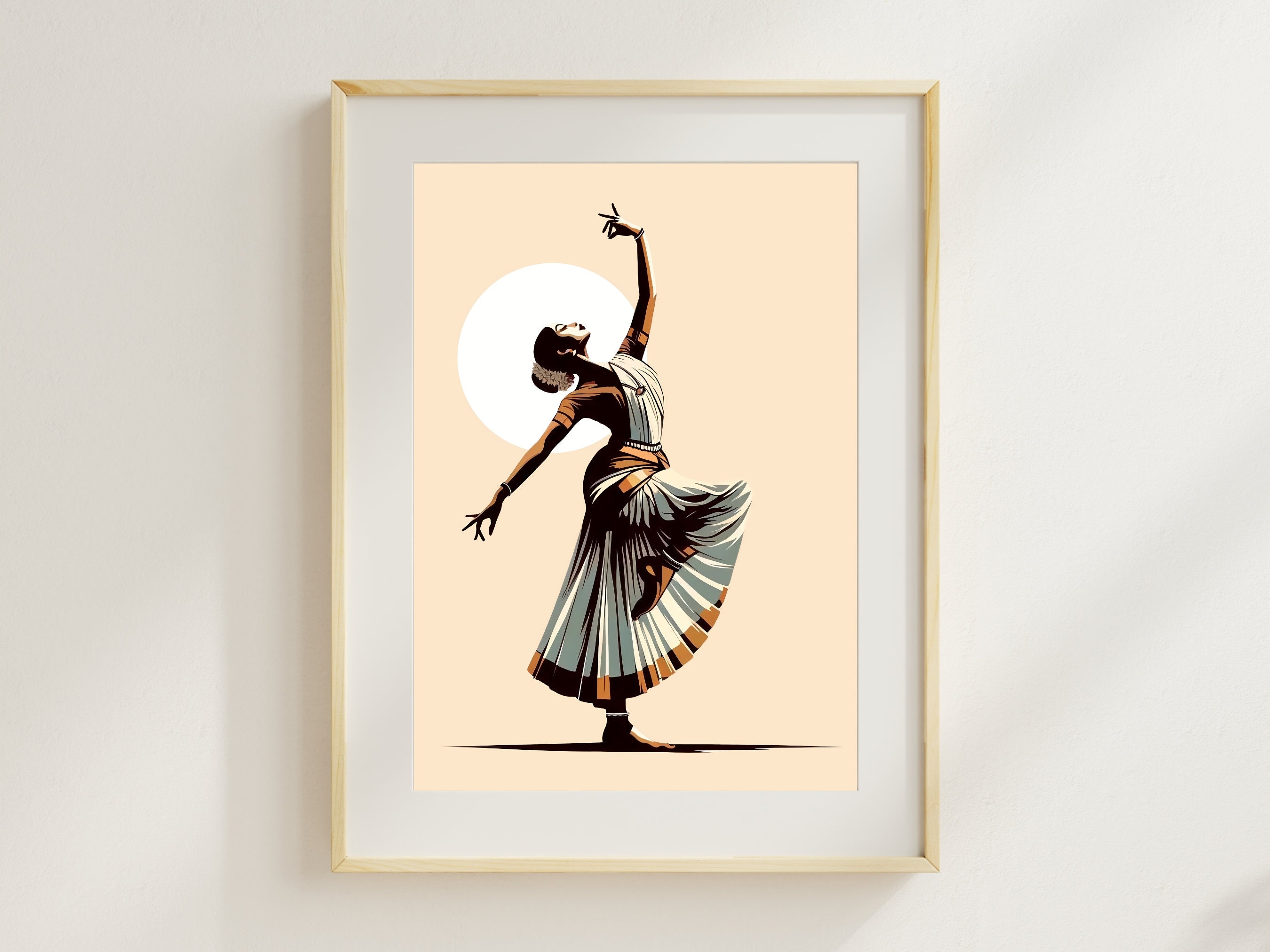 Boho India Wall Art Set of 2 Indian Art Boho Indian Classical Dancer ...