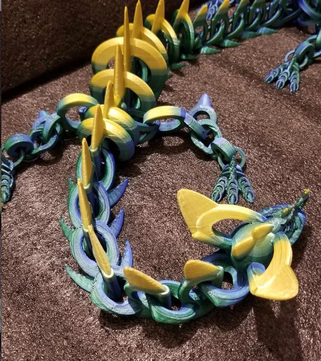 3D Printed Articulated Fire Skeleton Dragon mystery Color - Etsy