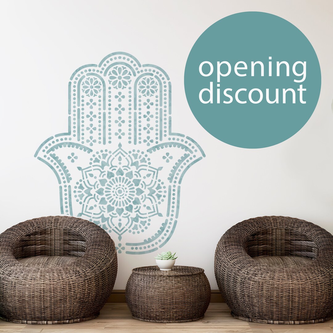 HAMSA HAND XXL Stencil With Talisman Motif for Decorative - Etsy