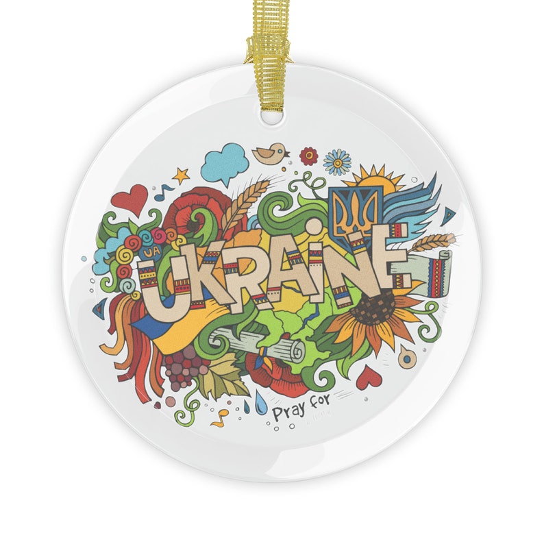 Ukrainian Heritage Collage Glass Ornament – Solidarity Ukraine - Etsy